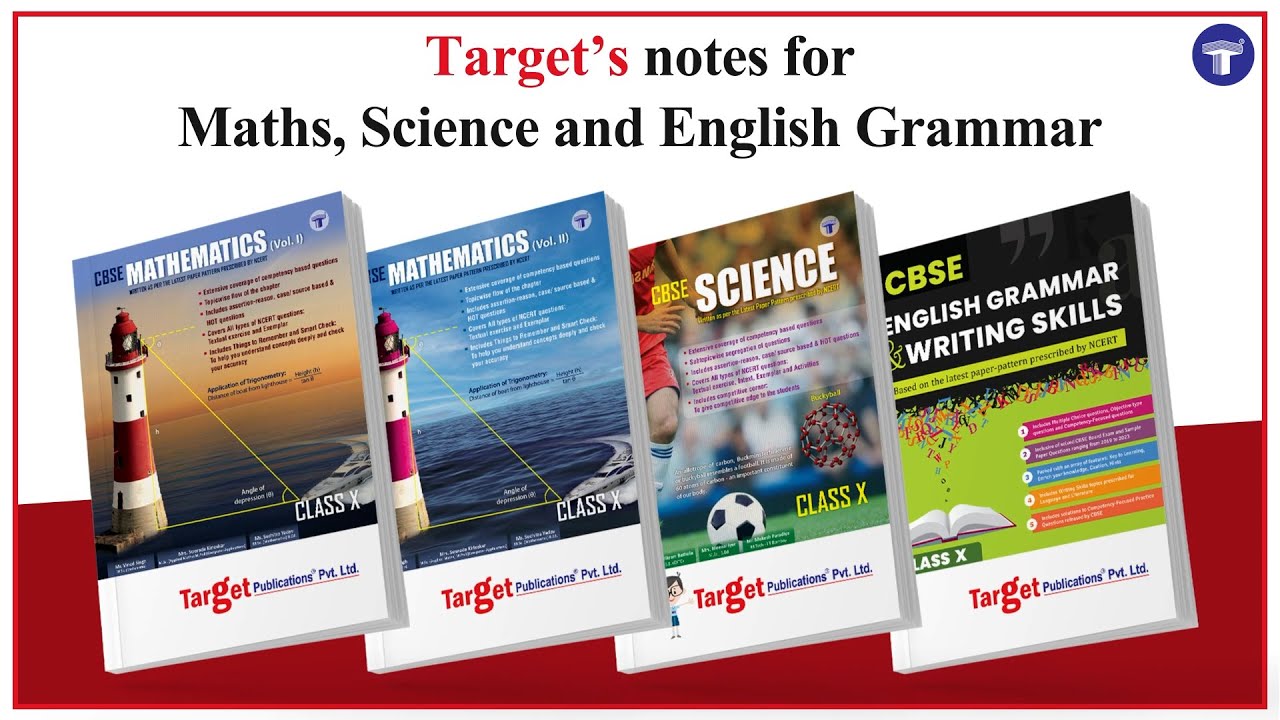 CBSE Class 10 Maths, Science and English Grammar Books | Target ...