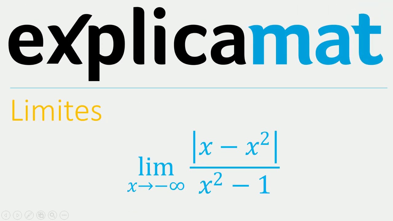 Estudo de Limites | lim[x→-∞]⁡(|x-x^2 |/(x^2-1)) - YouTube