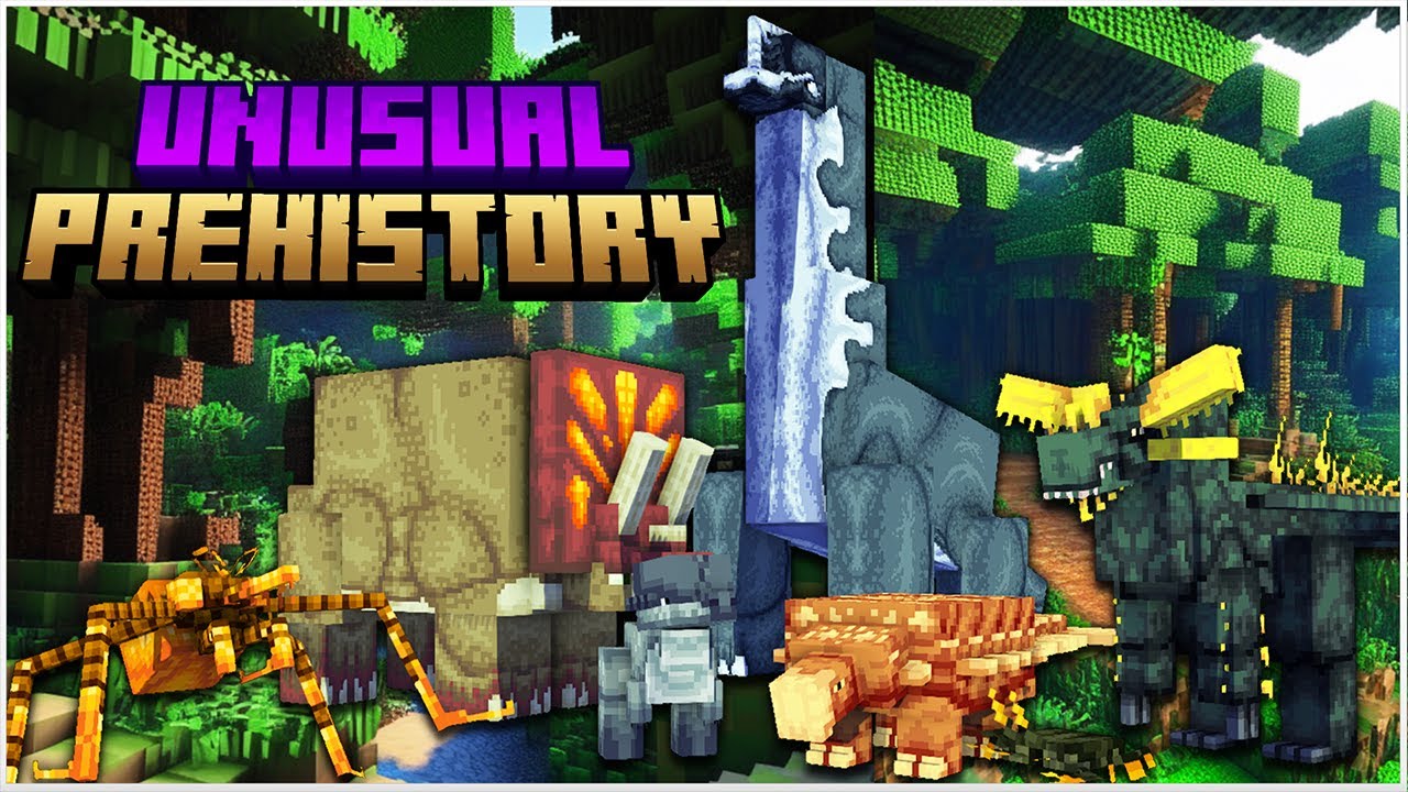 MINECRAFT: UNUSUAL PREHISTORY MOD | NOVAS CRIATURAS PRÉ-HISTÓRICAS ...