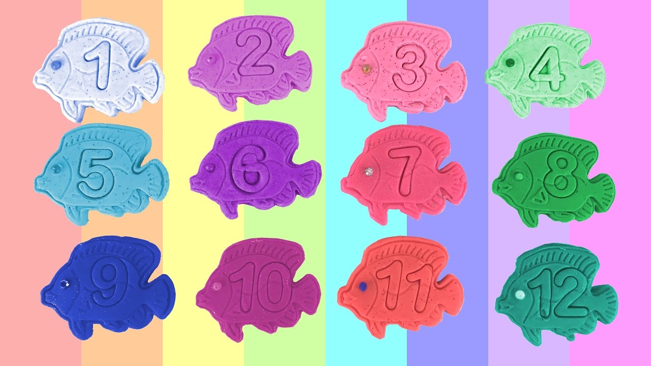 Learn to Count Numbers 1-12 With Play Doh Colorful Fishs Fun & Creative ...
