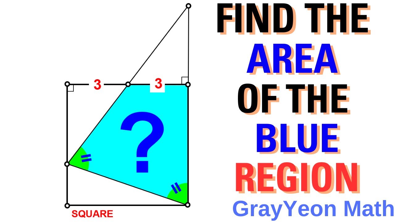 Find the area of the blue region #mathpuzzles #geometryskills # ...
