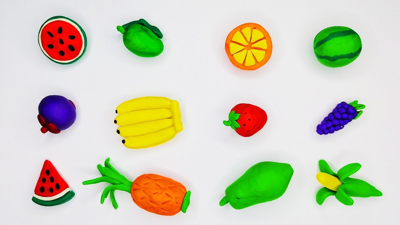 easy cla art how to make polymer clay in mini fruits | easy clay - YouTube