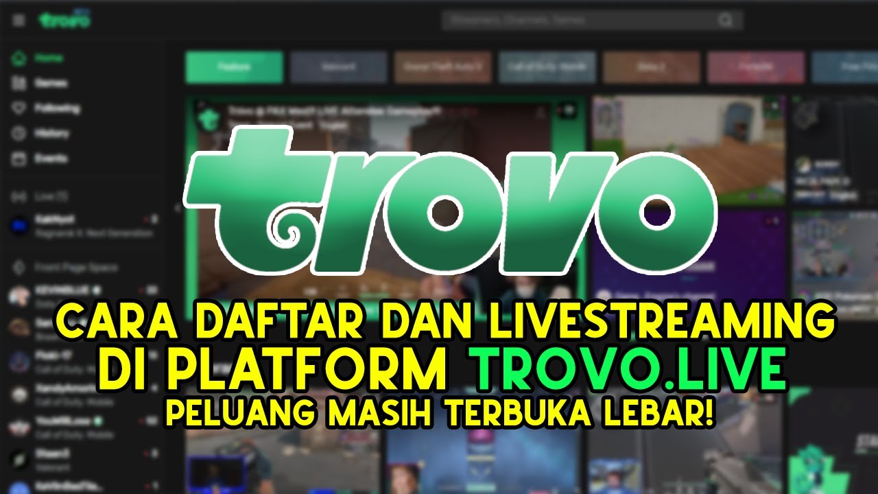 CARA DAFTAR DAN LIVE STREAMING DI TROVO LIVE | TROVO.LIVE #TROVO # ...
