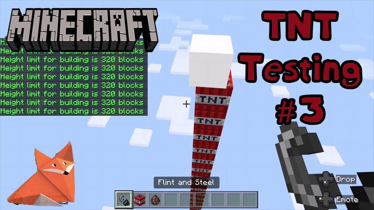 TNT Testing #3 Tower To The Build Height Limit! 320 Blocks | Minecraft ...