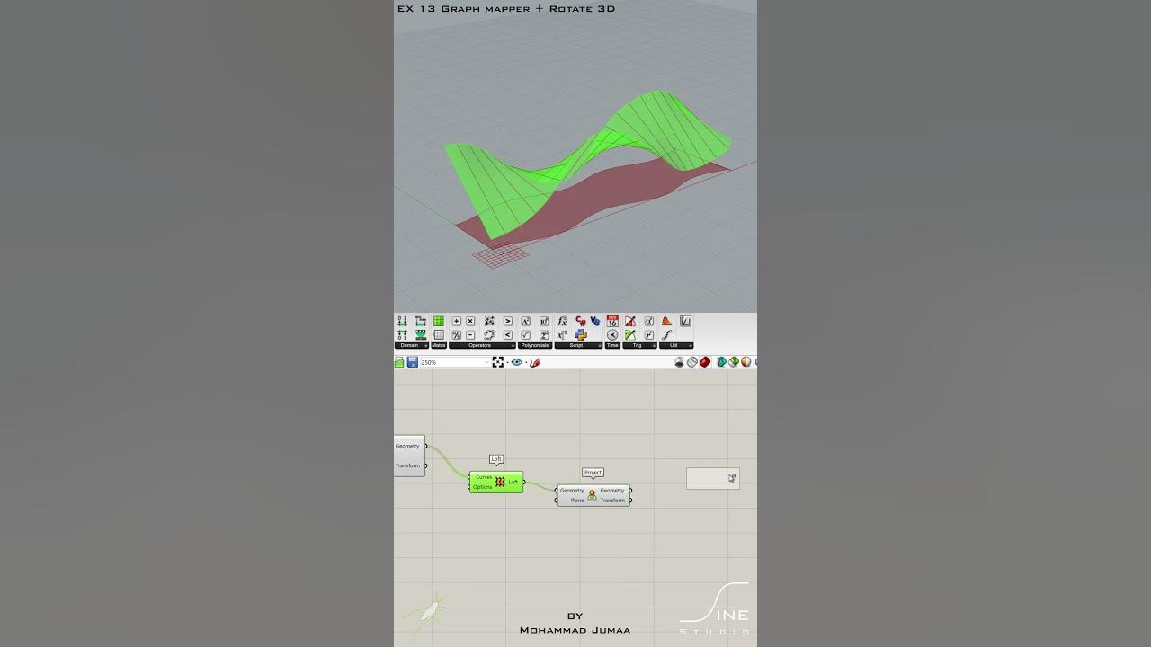 Grasshopper - EX 13 - Graph mapper + Rotate 3D - YouTube
