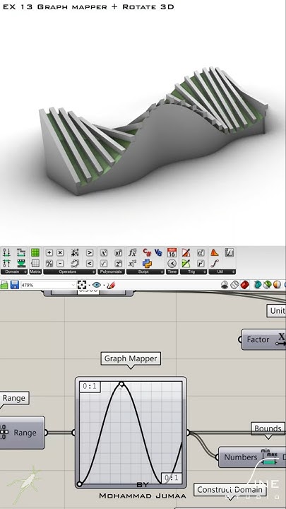 Grasshopper - EX 13 - Graph mapper + Rotate 3D - YouTube