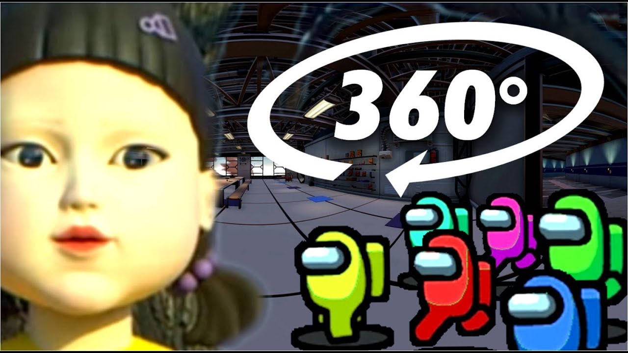 SQUID GAME 360° VR but it's AMONG US - Red Light, Green Light VR - YouTube