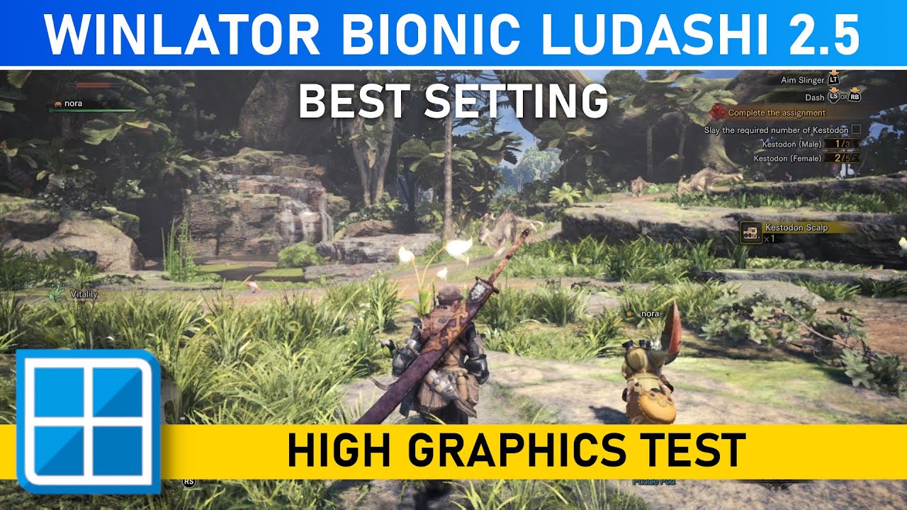 MONSTER HUNTER WORLD (HIGH GRAPHICS) Test on WINLATOR BIONIC LUDASHI 2. ...