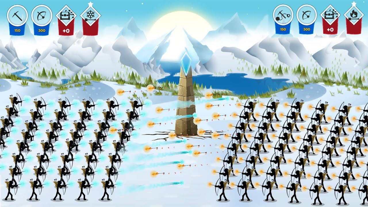 ARCHIDON ICE ARROW VS ARCHIDON FIRE ARROW ( STICK WAR 3 ) - YouTube