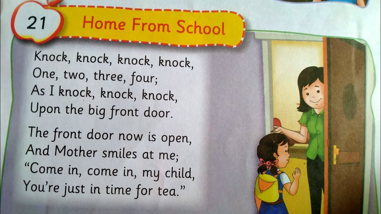 Home from School Poem for SrKG Kids - YouTube