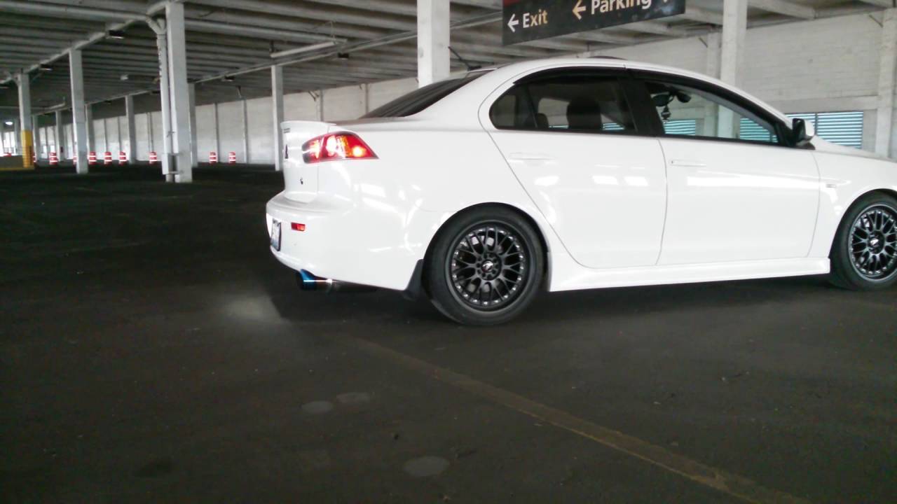 2013 Mitsubishi Lancer Tsudo Exhaust Startup & Rev - YouTube