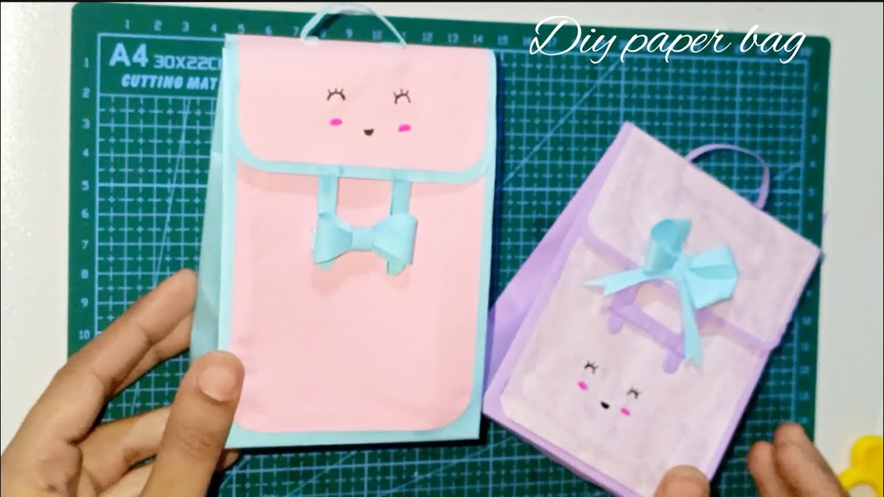 How To Make Paper Bag / Paper School Bag / Easy Paper Bag Tutorial / How To Make School Paper ...