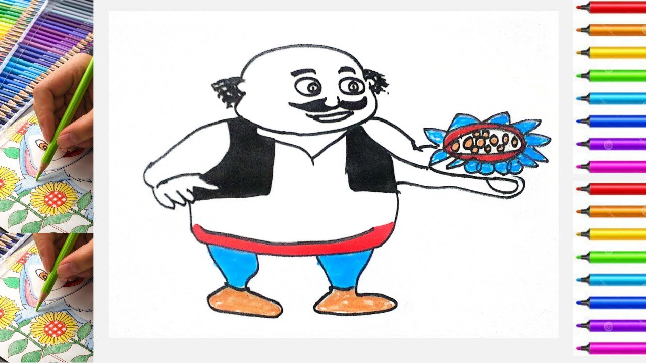 Drawing Motu From Motu Patlu Cartoon || Easy Art Motu || Motu Patlu ...