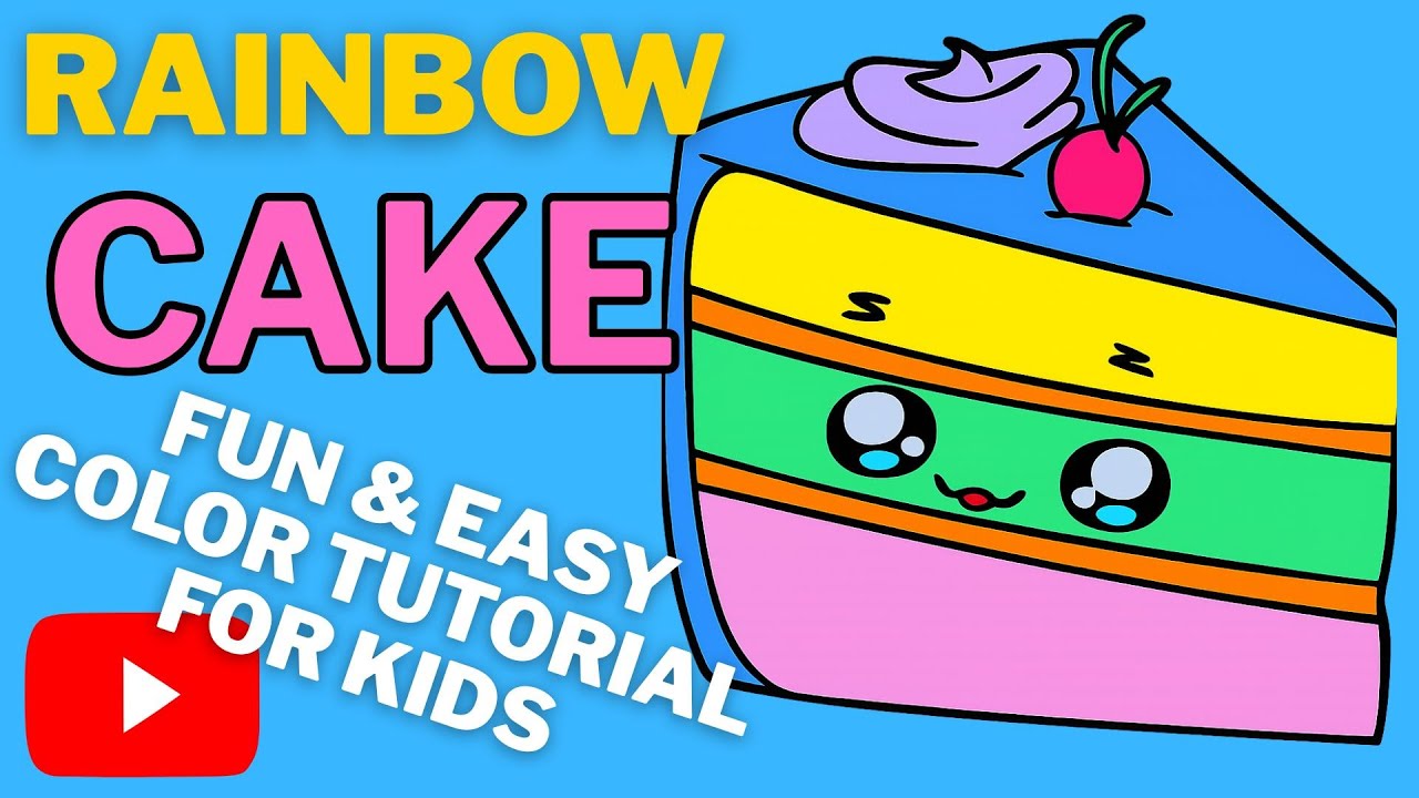 Rainbow Cake Coloring – Fun & Easy Color Tutorial for Kids 🍭🌈 - YouTube