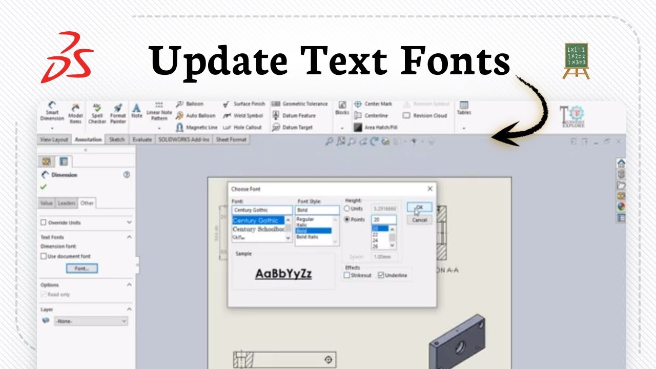 How to change fonts to SolidWorks (Smart Styling) - YouTube