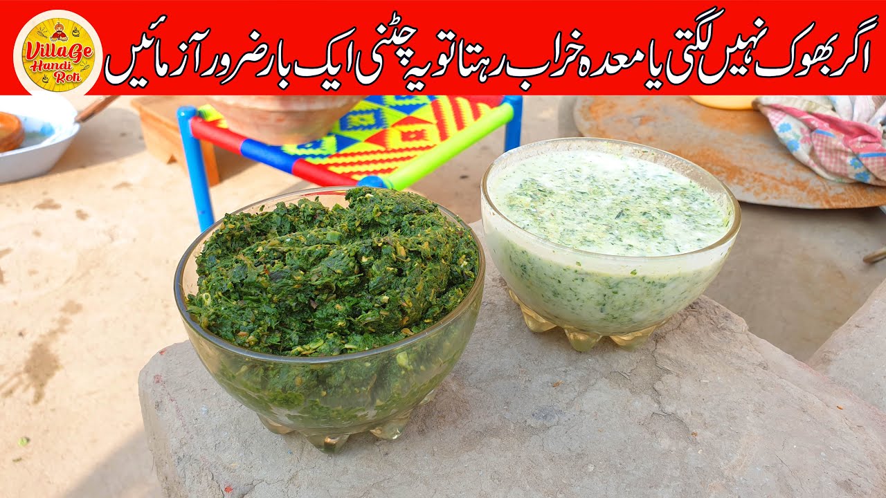 Chatni Recipe Best For Stomach | Village Handi Roti - YouTube