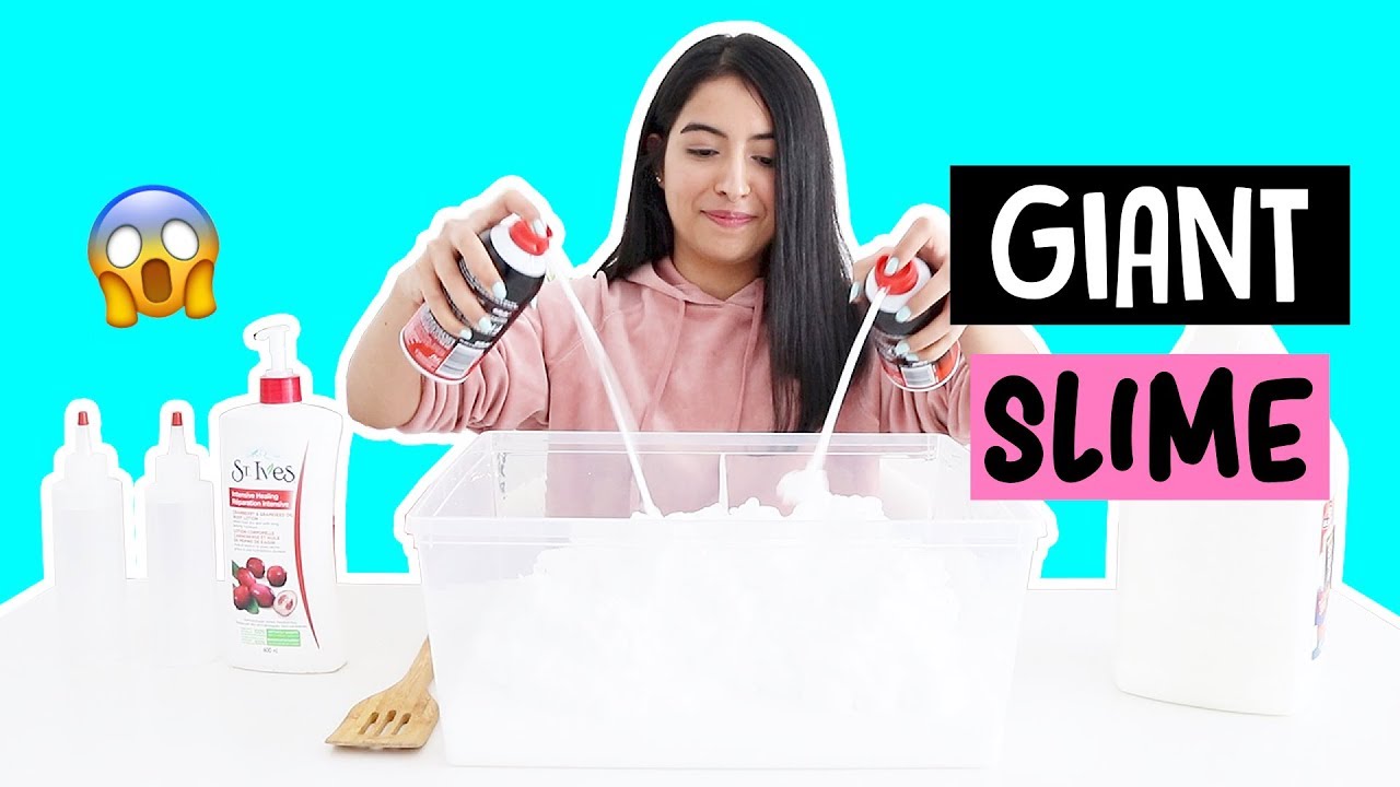 TRYING TO MAKE GIANT FLUFFY SLIME! - YouTube