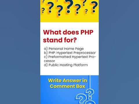 What does PHP stand for | PHP - PHP Question | #coding #php #phpscripts #phpcourse - YouTube