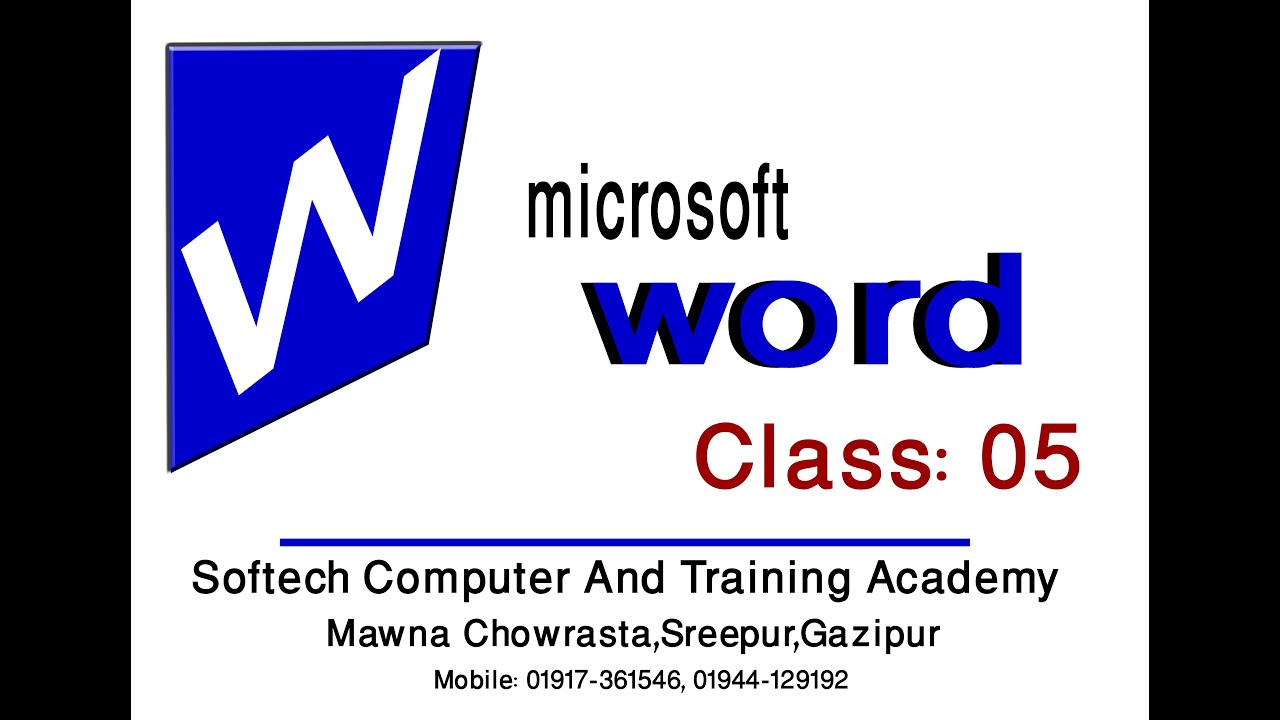 Microsoft office word (Class-5) - YouTube