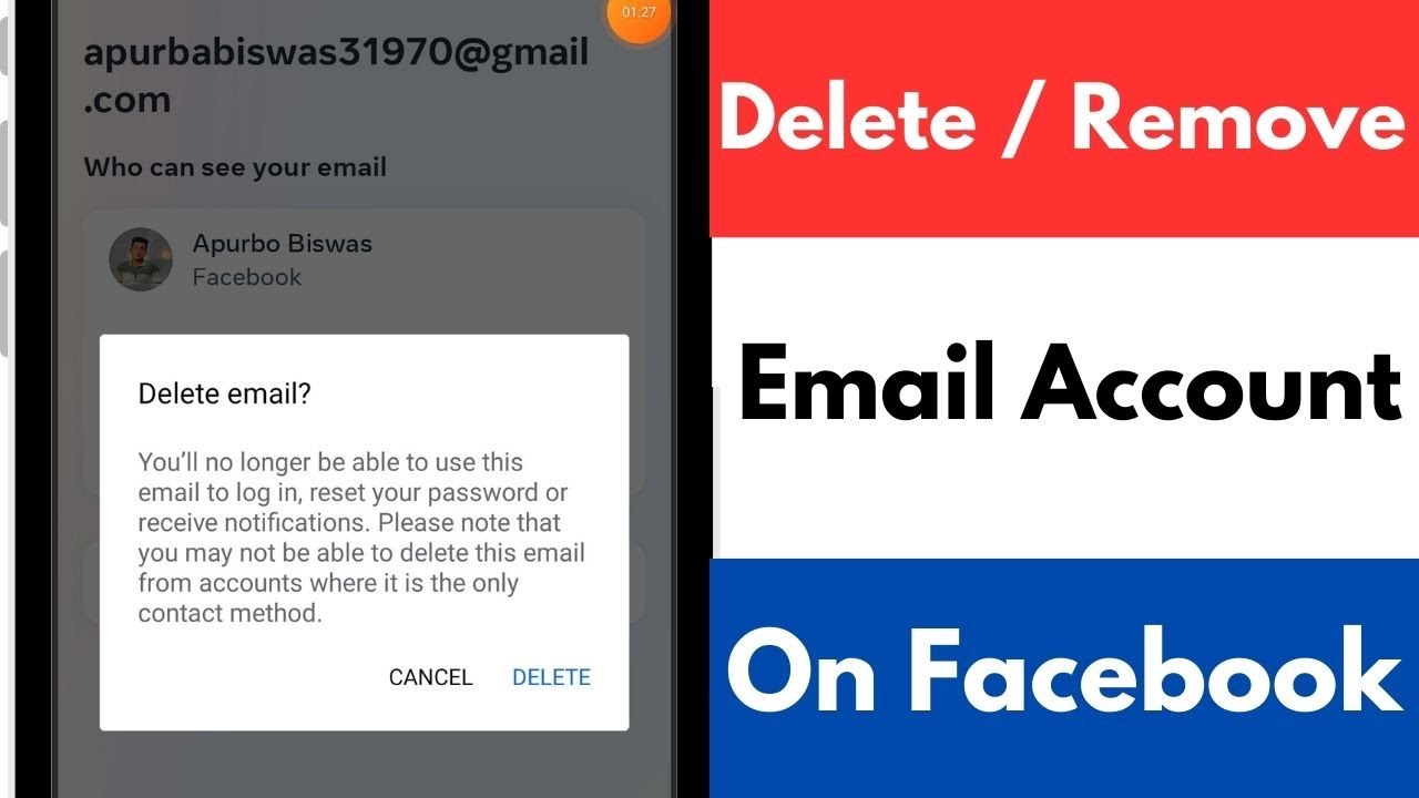 How To Delete Email Account On Facebook | How To Remove Email Address ...