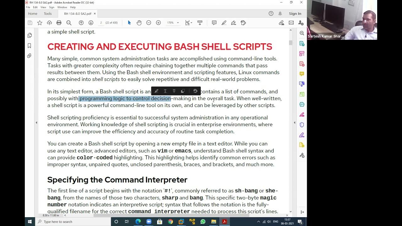 RHCSA | SA2 | Improving Command Line Productivity | Use of Shell Scripting in Linux - YouTube