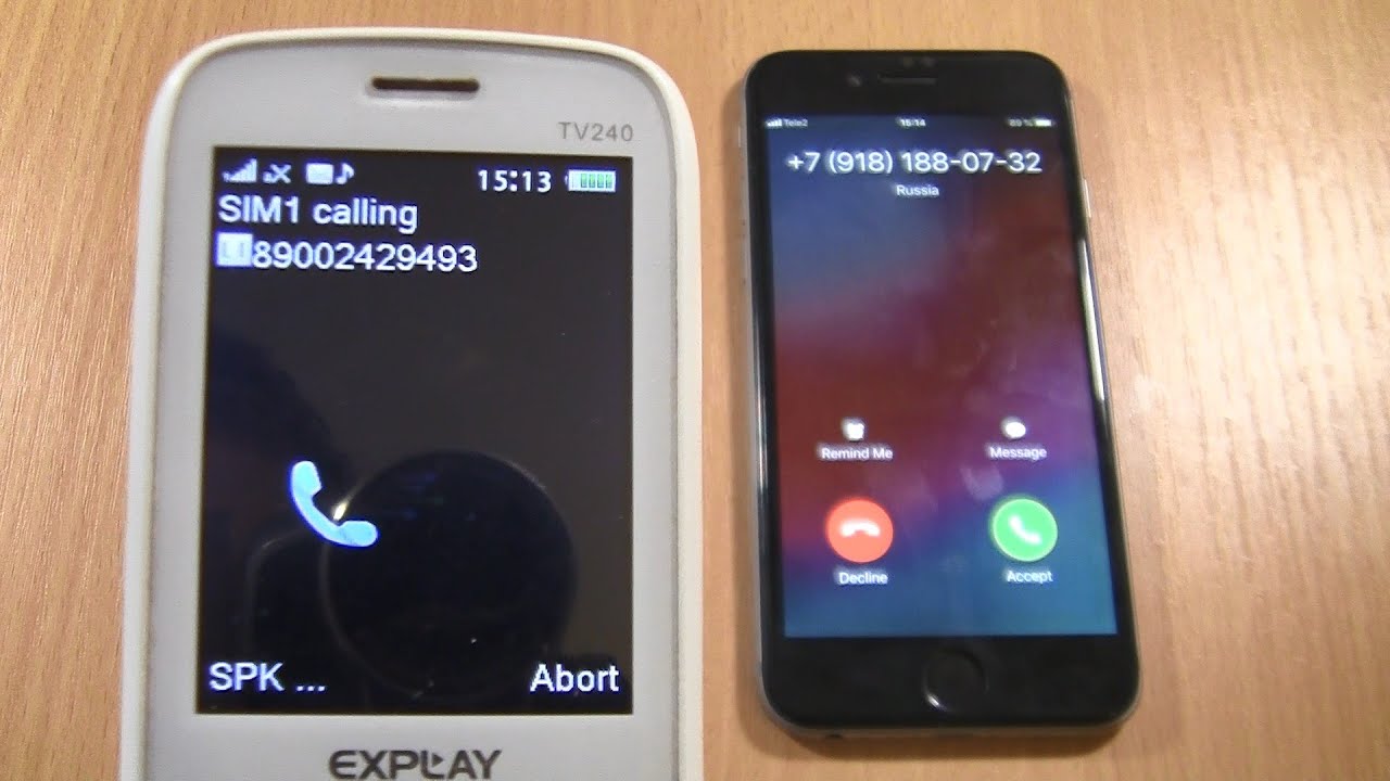 Incoming call & Outgoing call at the Same Time Explay TV240 +Iphone 6 ...