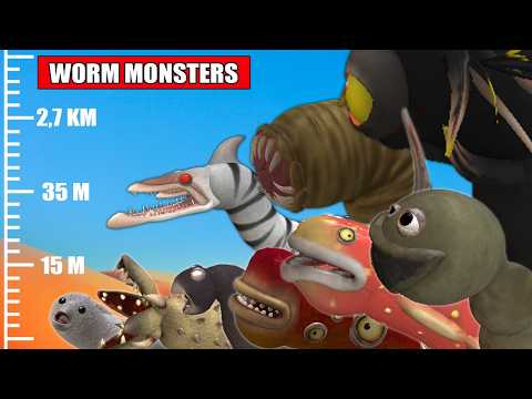 Length Comparison of Worm Monsters Simulated In Spore