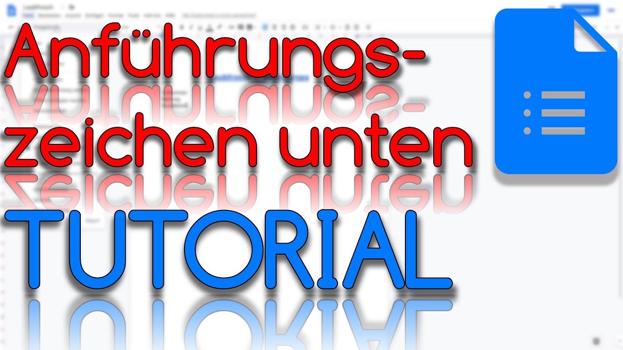 Anführungszeichen unten einfügen - Google Docs Tutorial - YouTube