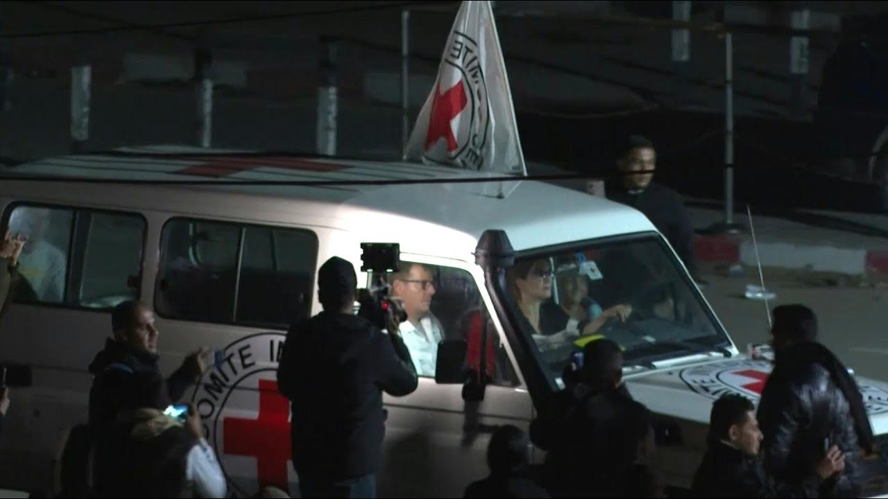 Red Cross convoy carrying released hostages crosses Rafah border to ...