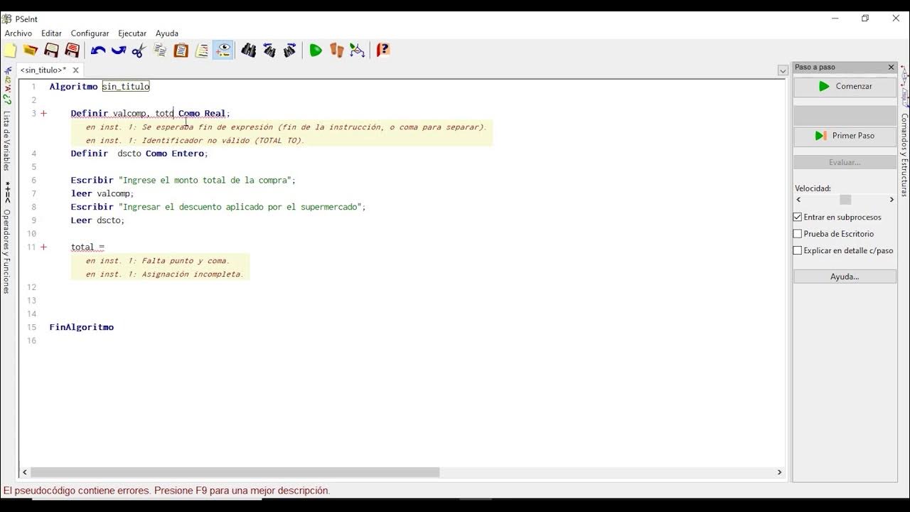 Ejercicio Secuencial 04: Algoritmo que permita aplicar un descuento en ...