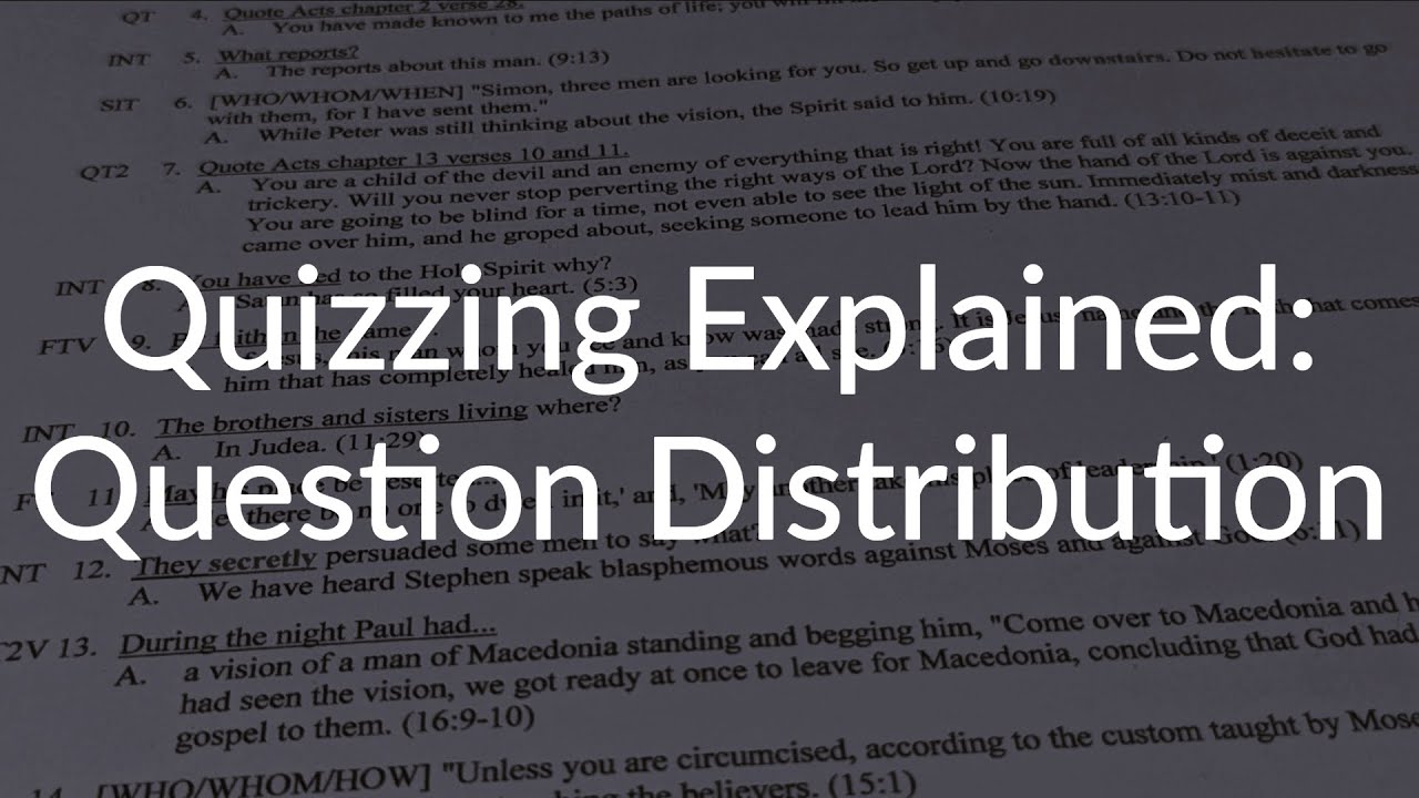 Quizzing Explained - Question Distribution - YouTube