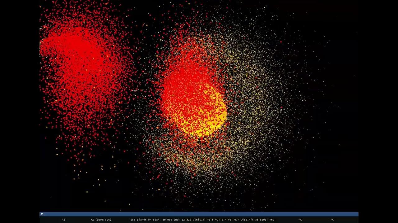 4K SPH Python + Taichi. 126 K particles. Again two stars collide 1st 80 ...