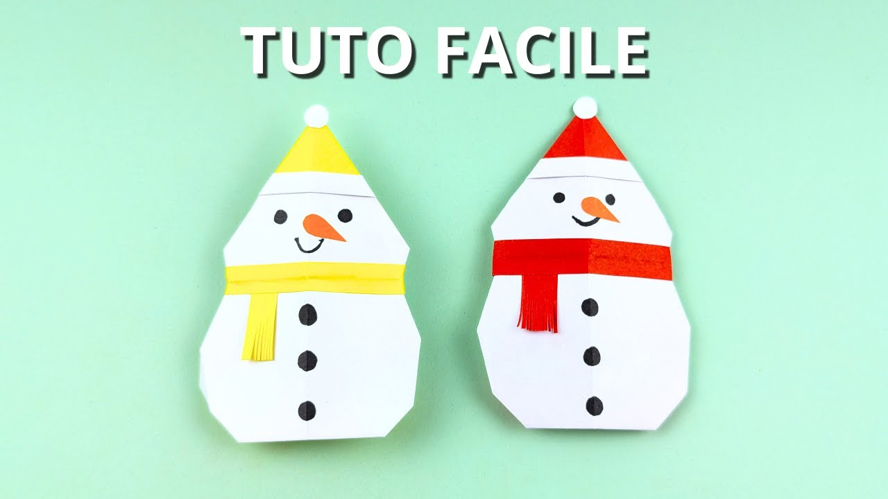Créer un Bonhomme de Neige en Origami | Décoration de Noël - YouTube