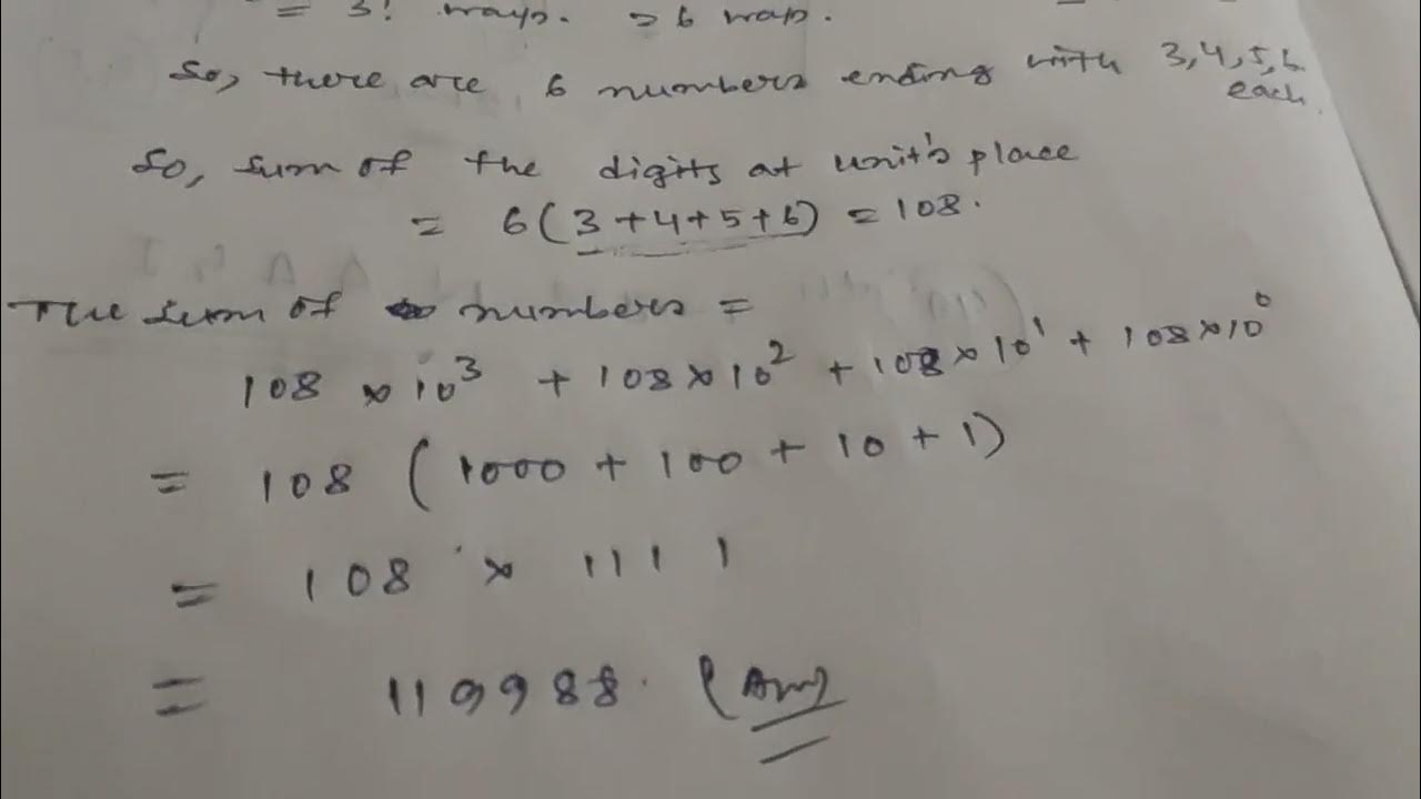 Find the sum of all 4 digits that can be formed with the digits 3,4,5 and 6 || Apti Master - YouTube