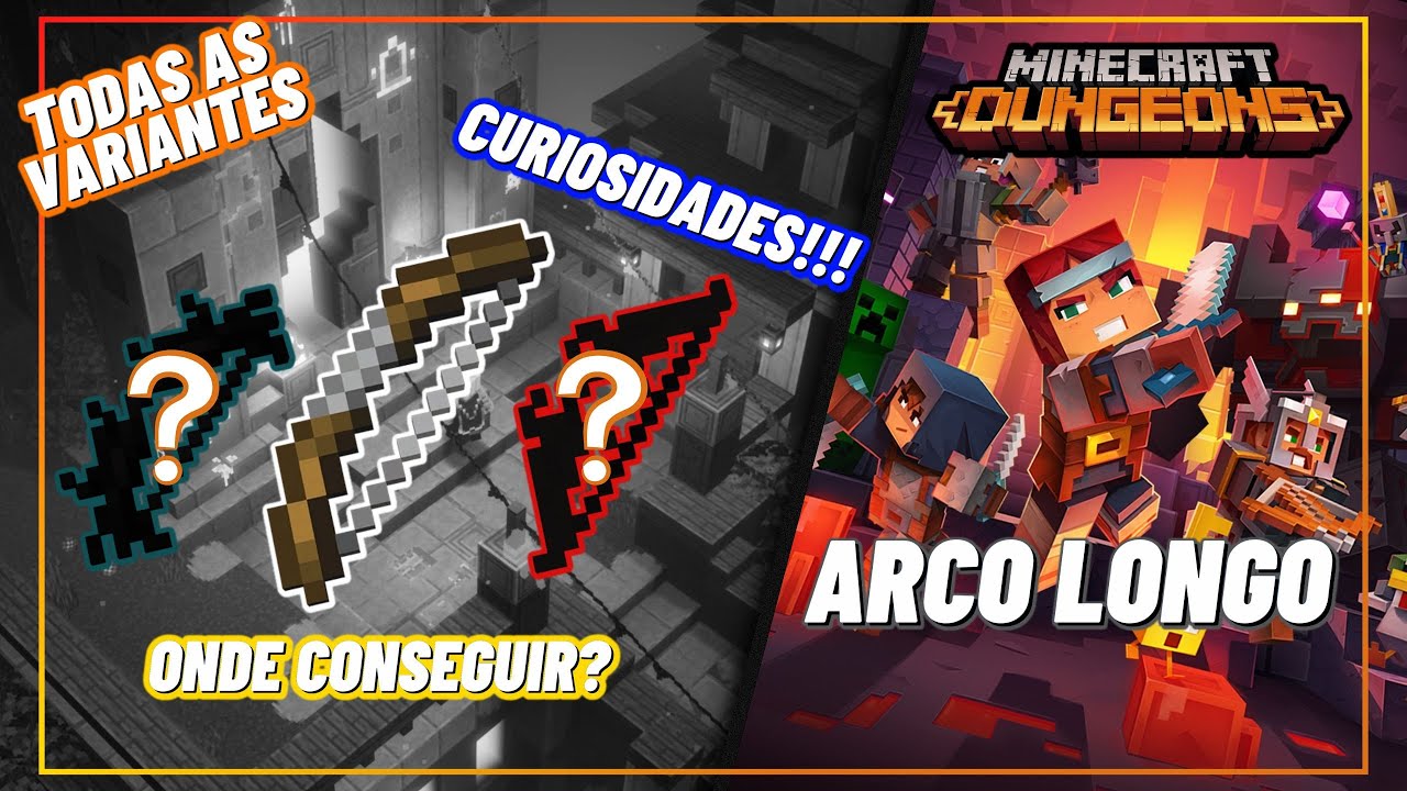 Tudo sobre o Arco Longo (Arma Longo Alcance) - Minecraft Dungeons - YouTube