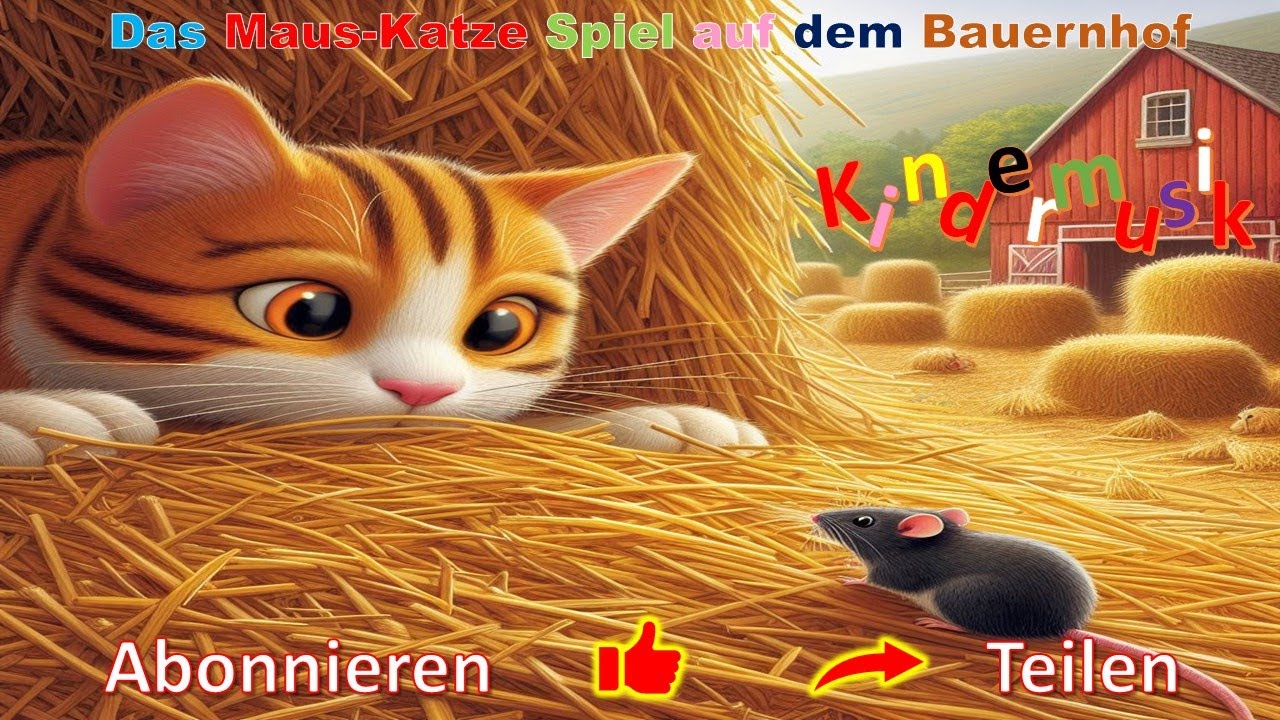 Das Maus Katze Spiel auf dem Bauernhof - Kinderlied - Kindermusik - YouTube