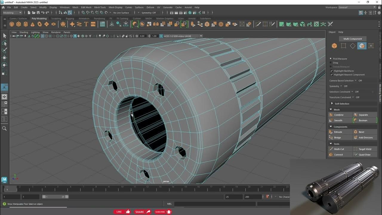 Autodesk Maya 2023 Hard Surface Modeling Practice 26 - YouTube