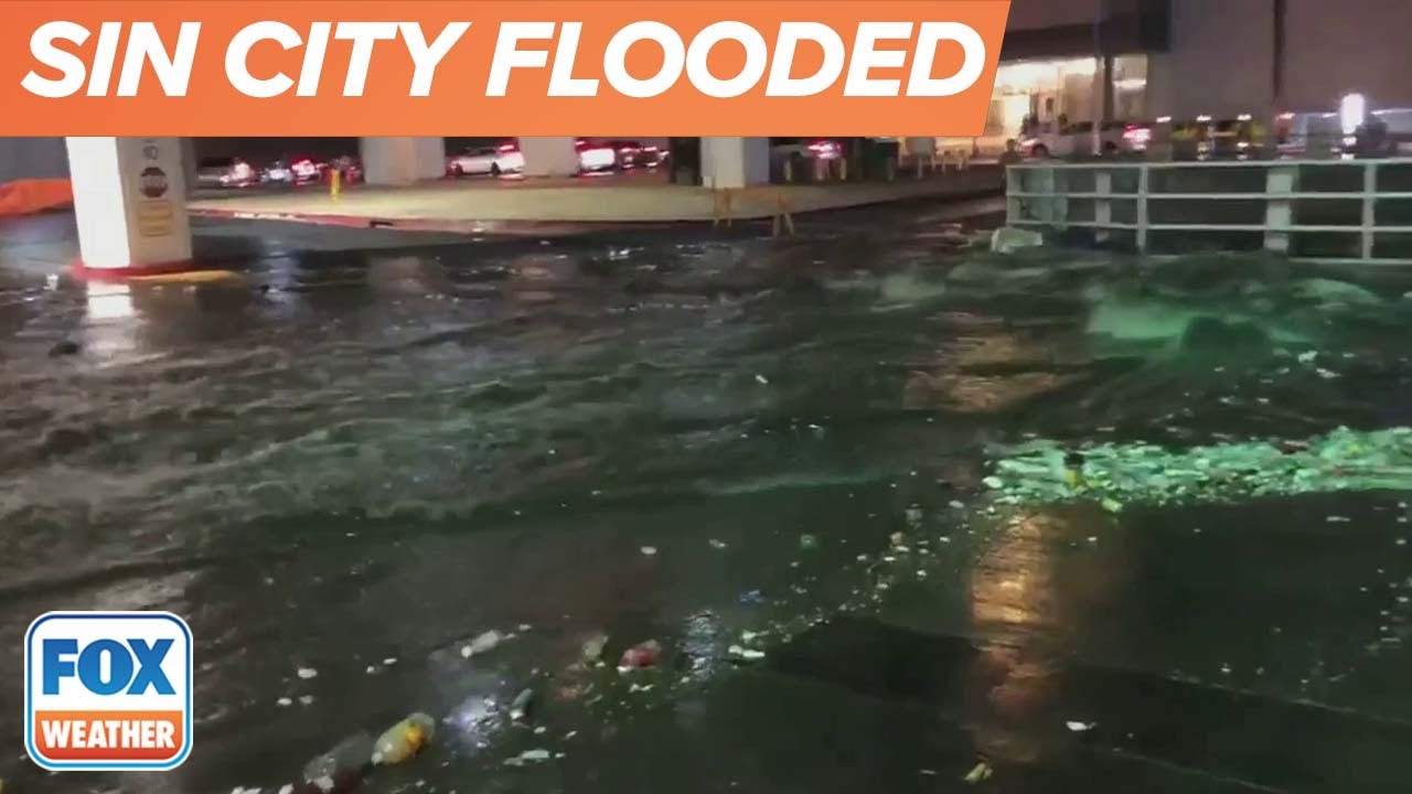 Watch: Heavy Rain Leads To Flooded Las Vegas Strip Parking Garage - YouTube