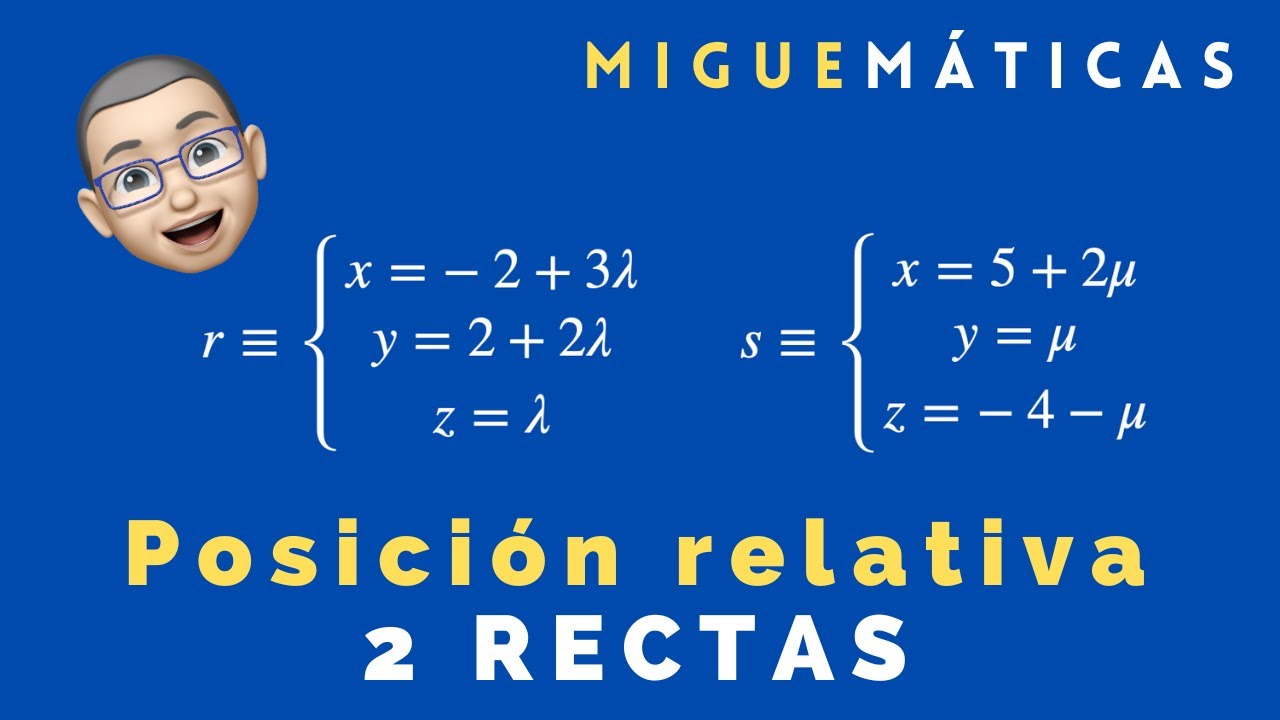 Posición relativa de 2 RECTAS : Ejemplo de rectas que SE CRUZAN - YouTube