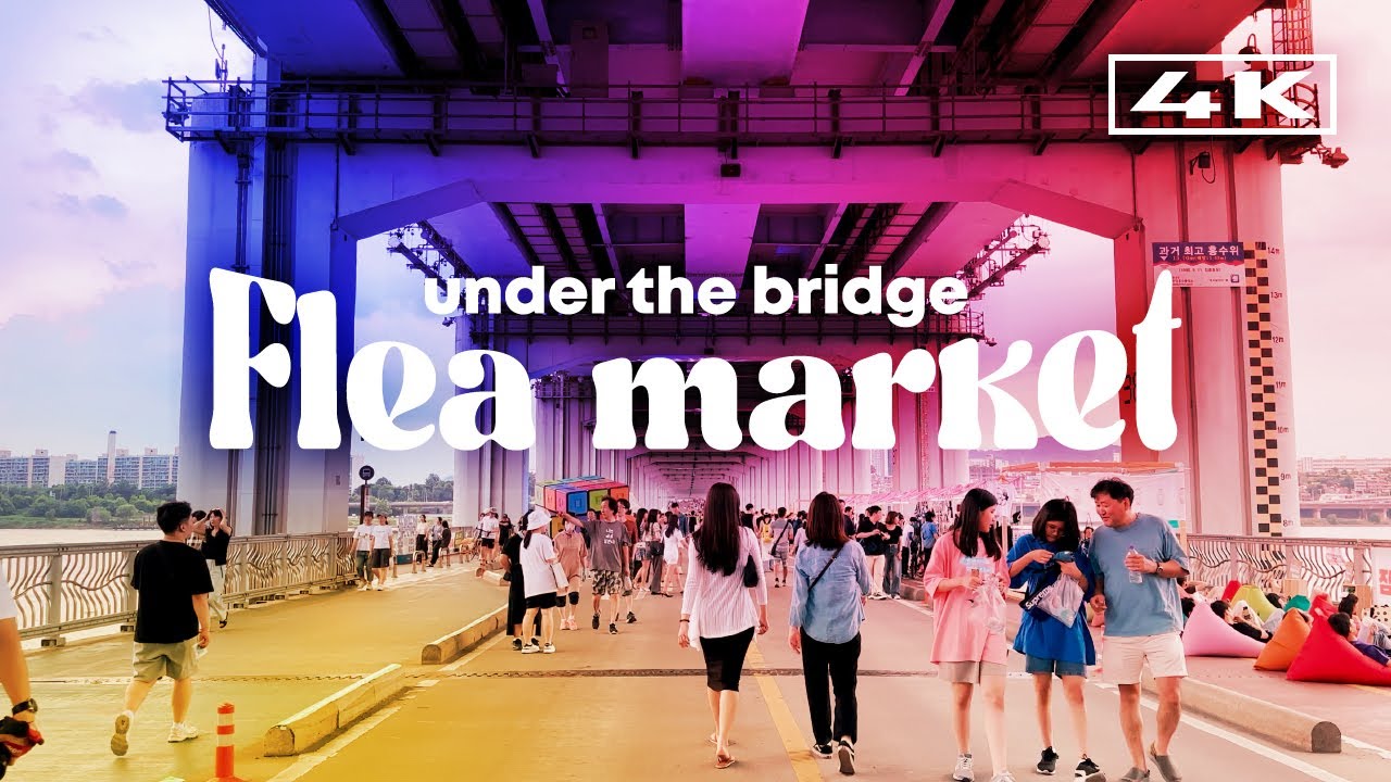 flea market event under the bridge | 4K - YouTube