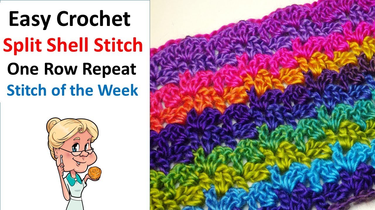 QUICK and EASY CROCHET STITCH - Split Shell Stitch - One Row Repeat ...