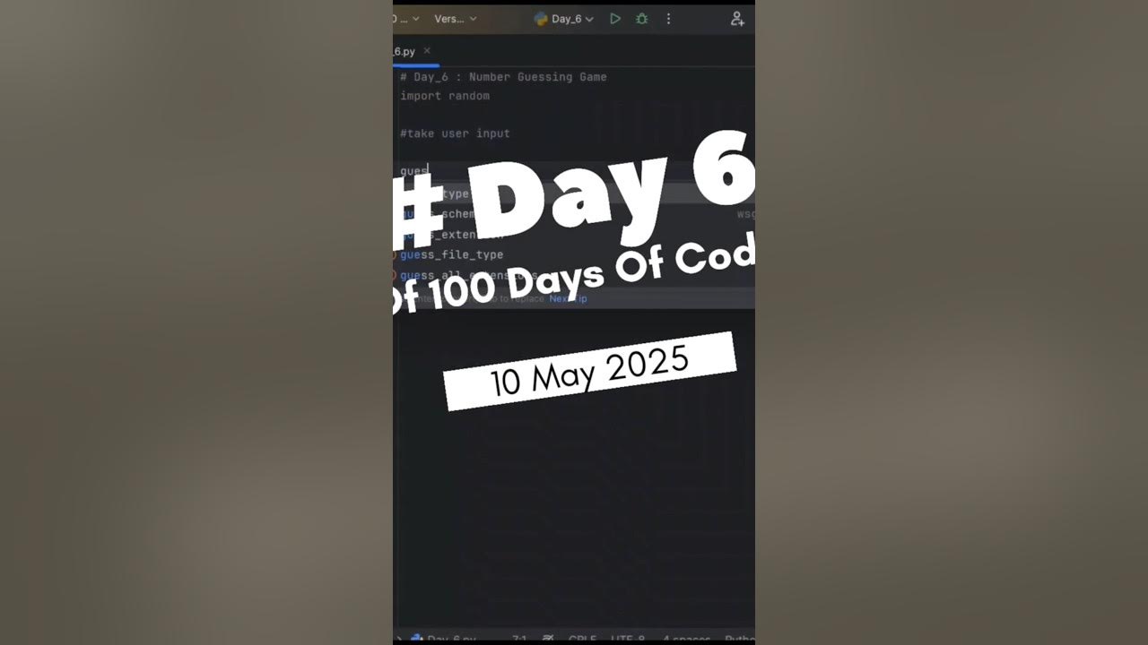 Day 6: Build a Fun Number Guessing Game in Python! 🎯 #100DaysOfCode #keepcoding - YouTube