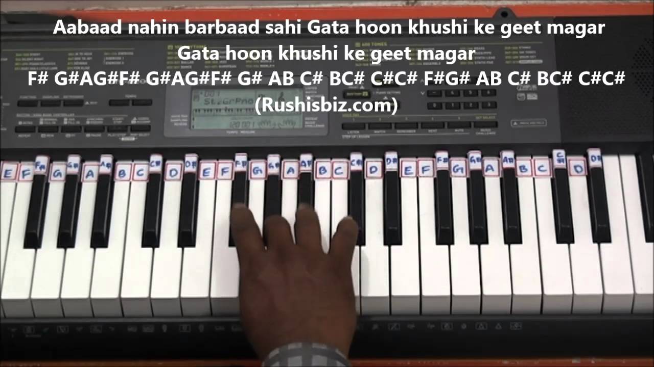 Awara Hoon..Awaara Hoon.. FULL SONG - Piano Tutorials | 1200 Songs BOOK ...