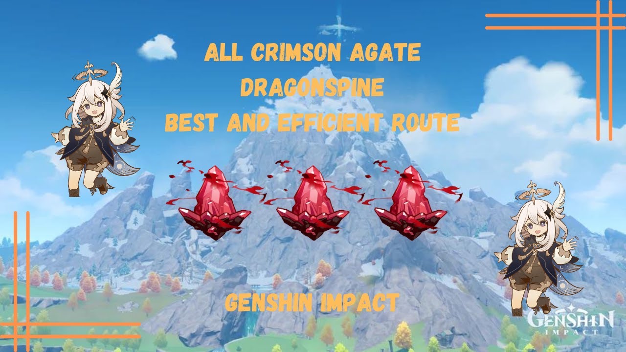 All Crimson Agate Dragonspine | Best and Efficient Route | Genshin ...