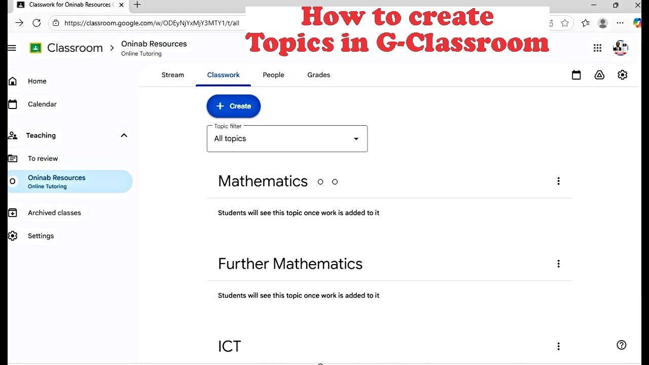 How to Create Topics in G-Classroom (Desktop view) - YouTube