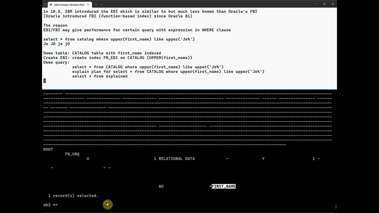 Introduction to EBI (Expression-Based Index) in Db2 - YouTube