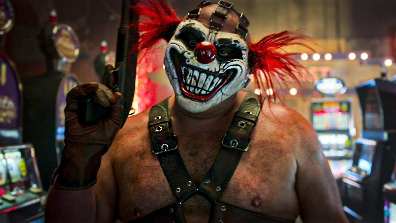 A mad clown tries to kill a deliveryman in a post-apocalyptic world ...