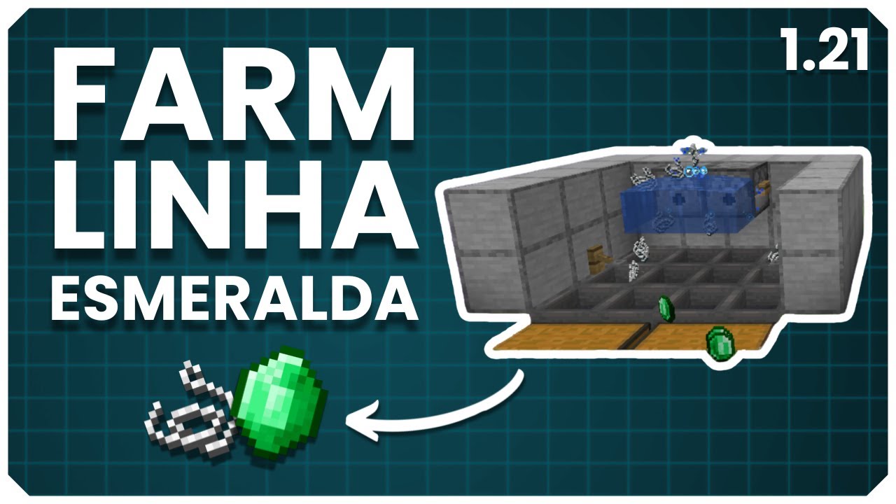 NOVA FARM de LINHA & ESMERALDA INFINITA MINECRAFT 1.21 - YouTube