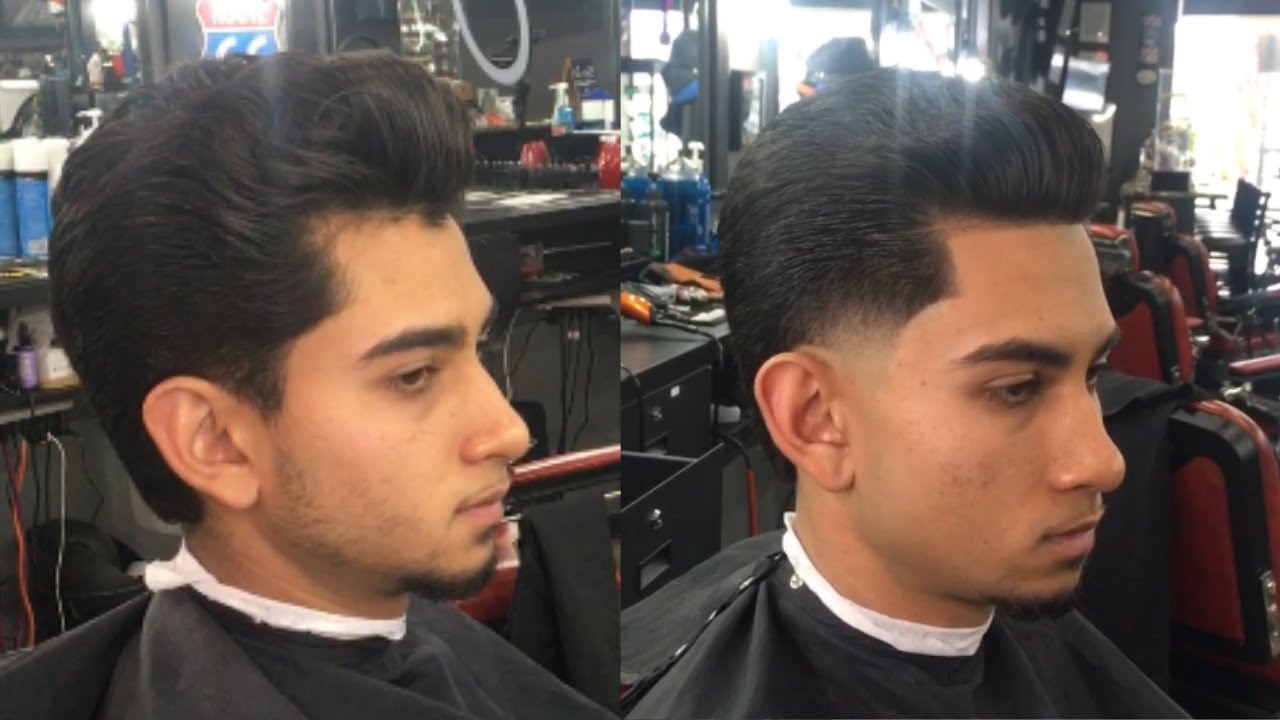 How To - Pompadour W/ A Blurry Taper! | Barber Tutorial - YouTube