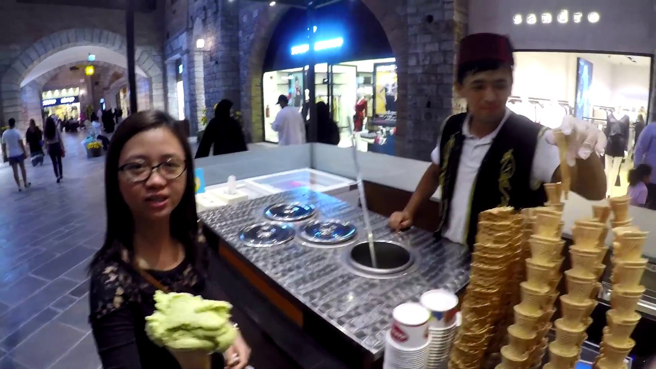 MARAS TURKA "TURKISH ICE CREAM" (OUTLET VILLAGE) Dubai UAE - YouTube